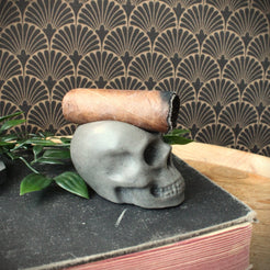 Skull Cigar Rest – Handmade Rustic Luxury Stone Cigar Stand – The Rusty ...